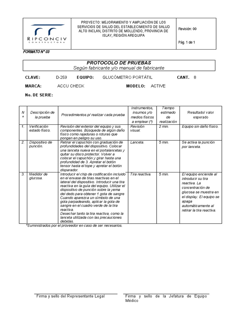 F3 D-259 Protocolo - de.Pruebas.A | PDF