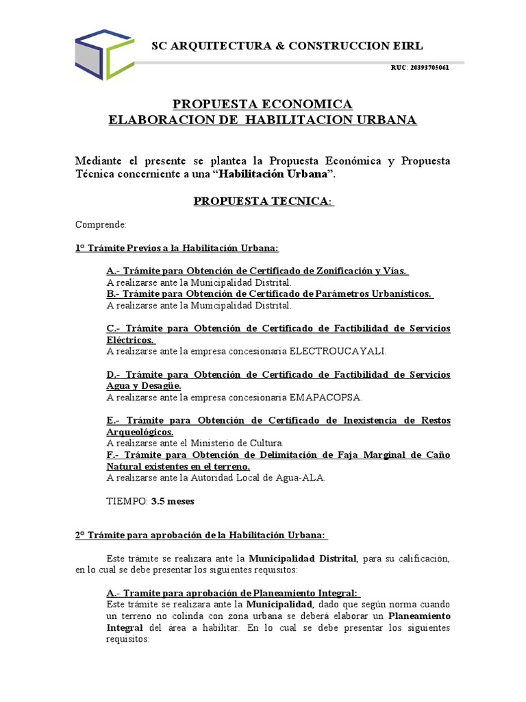 Propuesta Economica | PDF