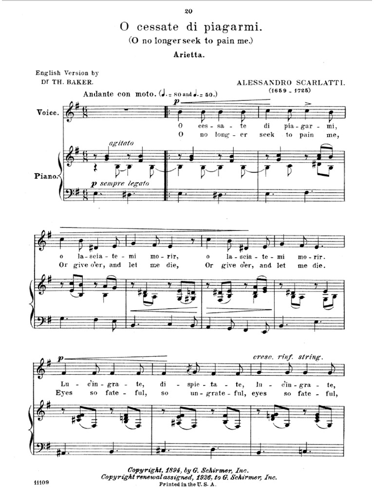 SCARLATTI - O Cessate Di Piagarmi | PDF