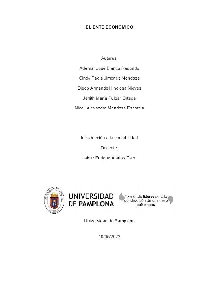 Importancia del Ente Económico en Contabilidad | PDF | Contabilidad ...