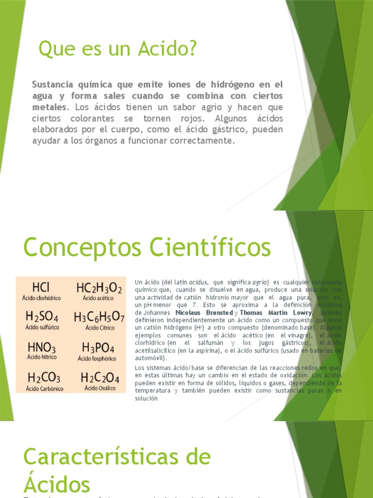 Acidos | PDF | Ácido | Sal (química)
