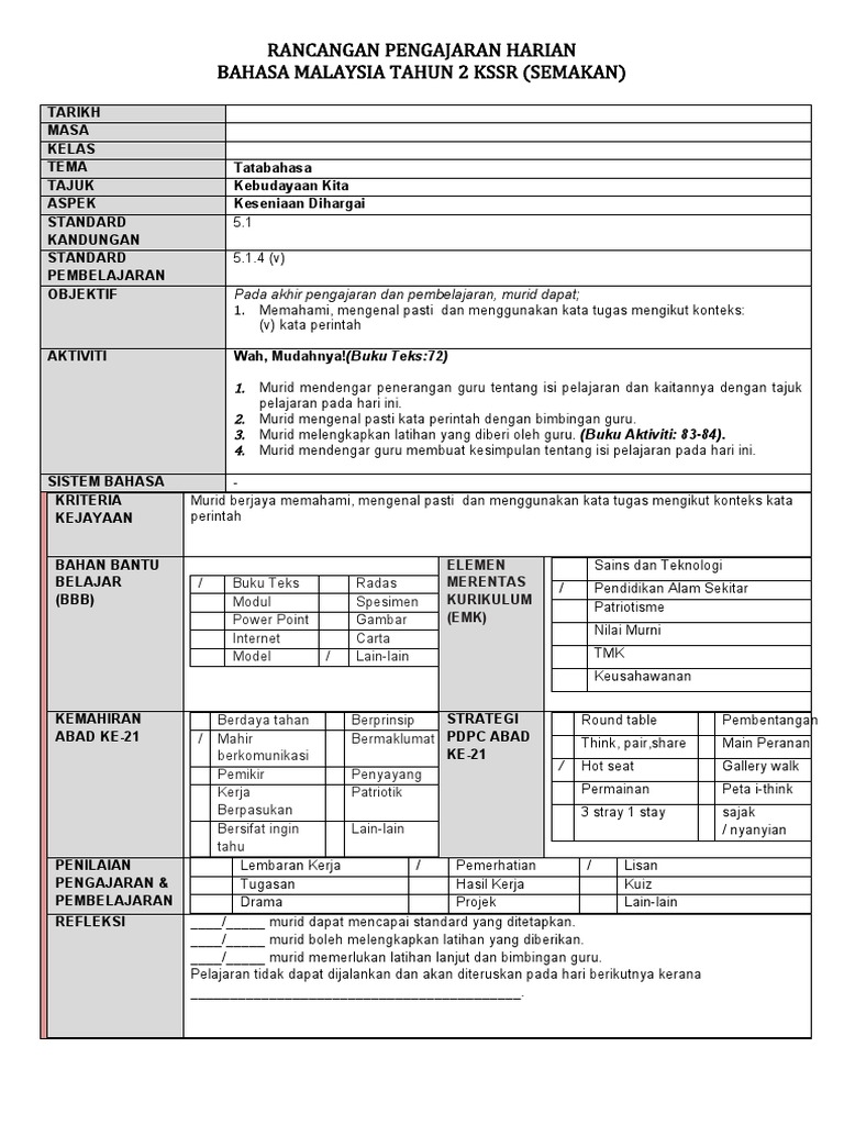 Sample Bm Tahun 2 Pdf