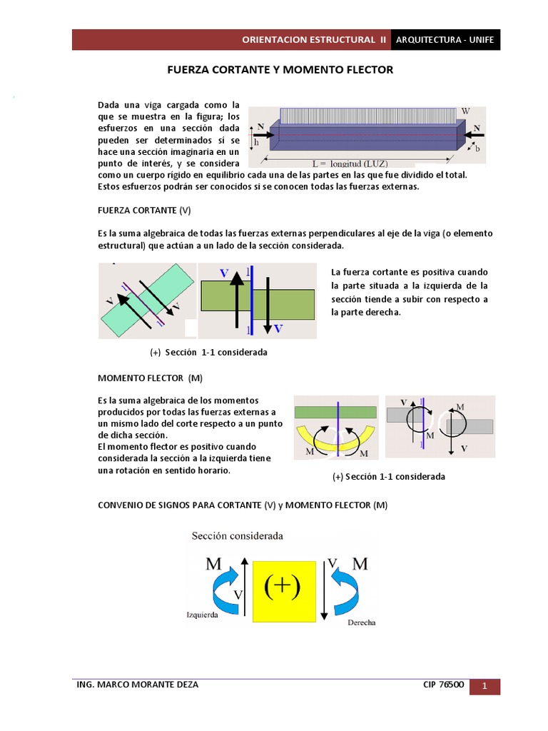 Diagramas de Cortante y Momento Flector | PDF | Viga (Estructura) | Fuerza