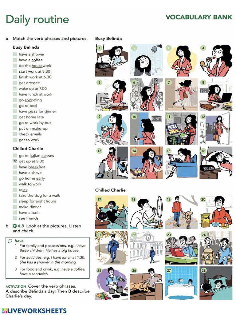 Daily Routine Voc | PDF