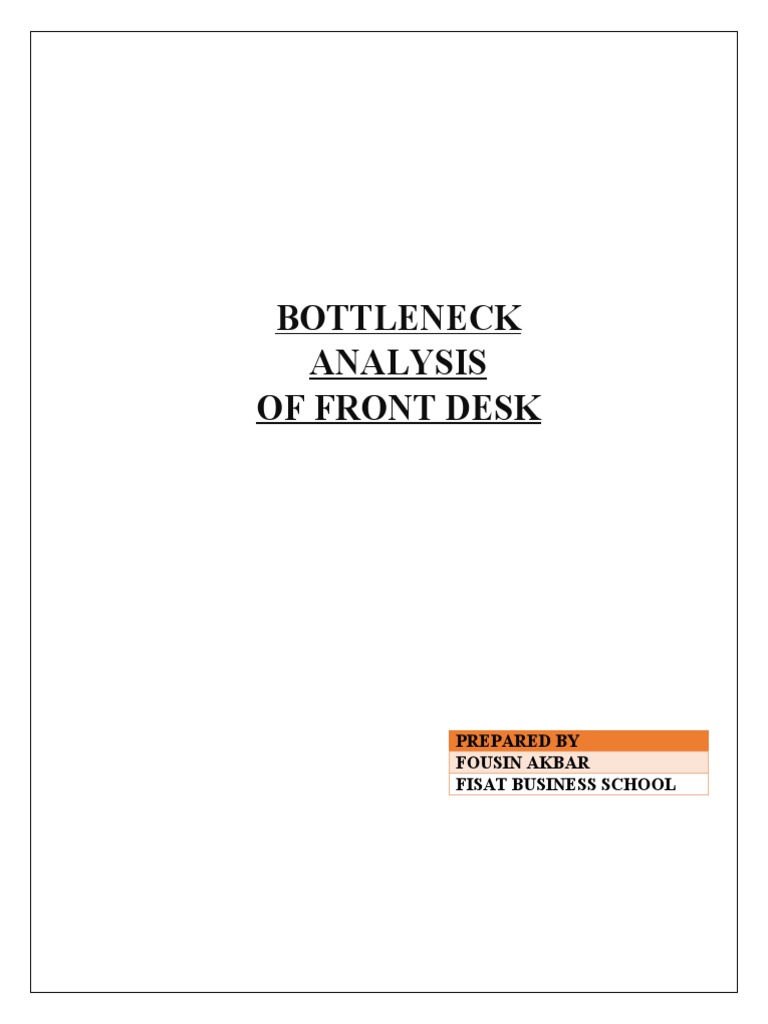 Bottleneck Analysis of Front Desk | PDF
