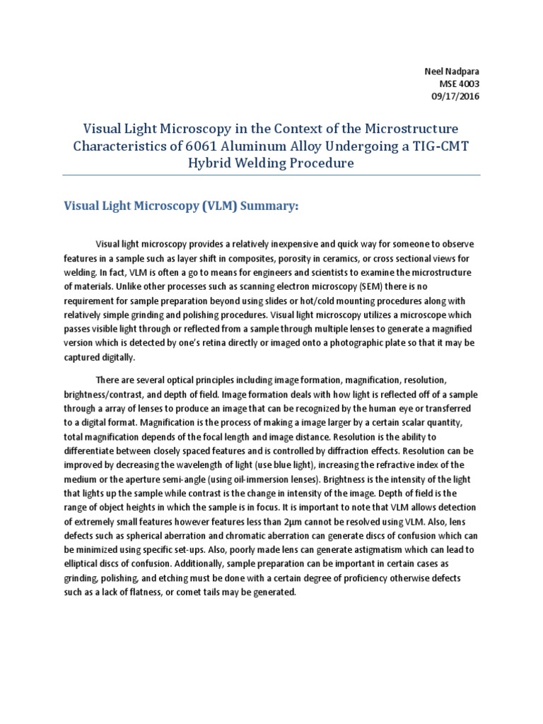 VLM Paper | PDF | Microscope | Construction