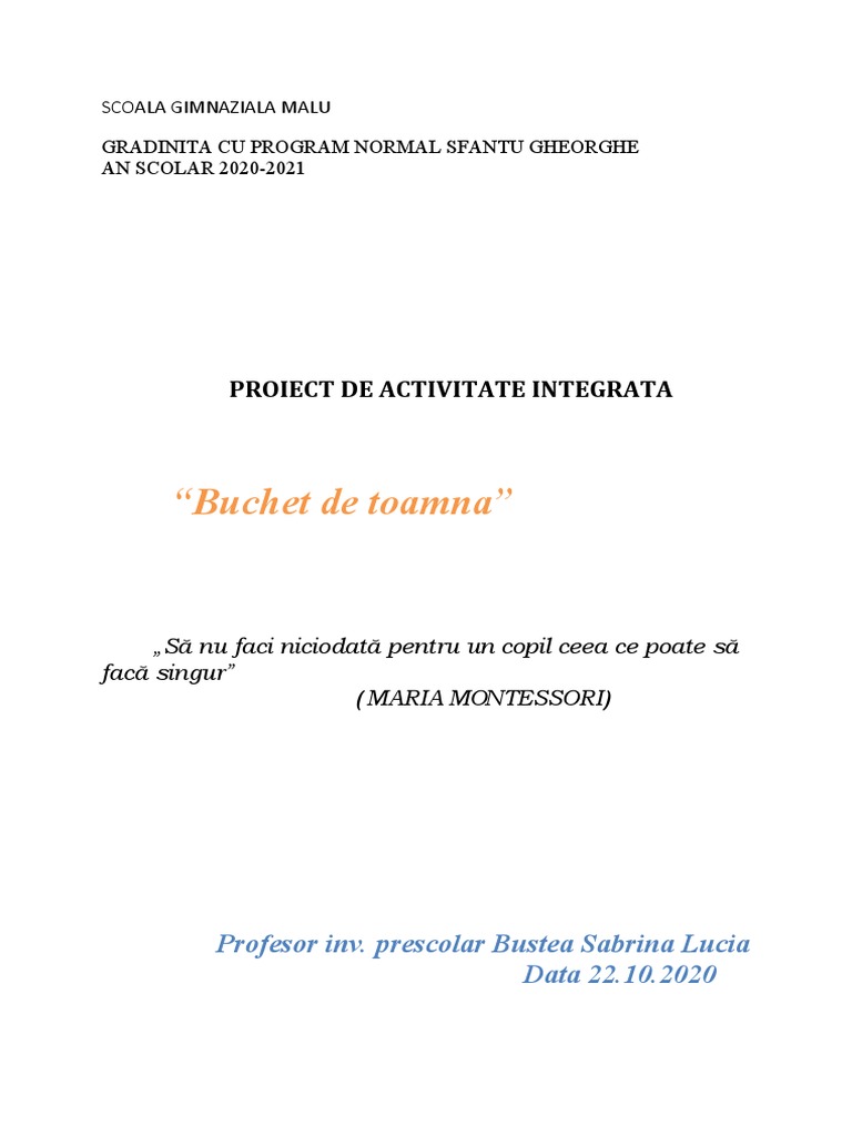 Sabrina Proiect Lectie Grad 2 | PDF