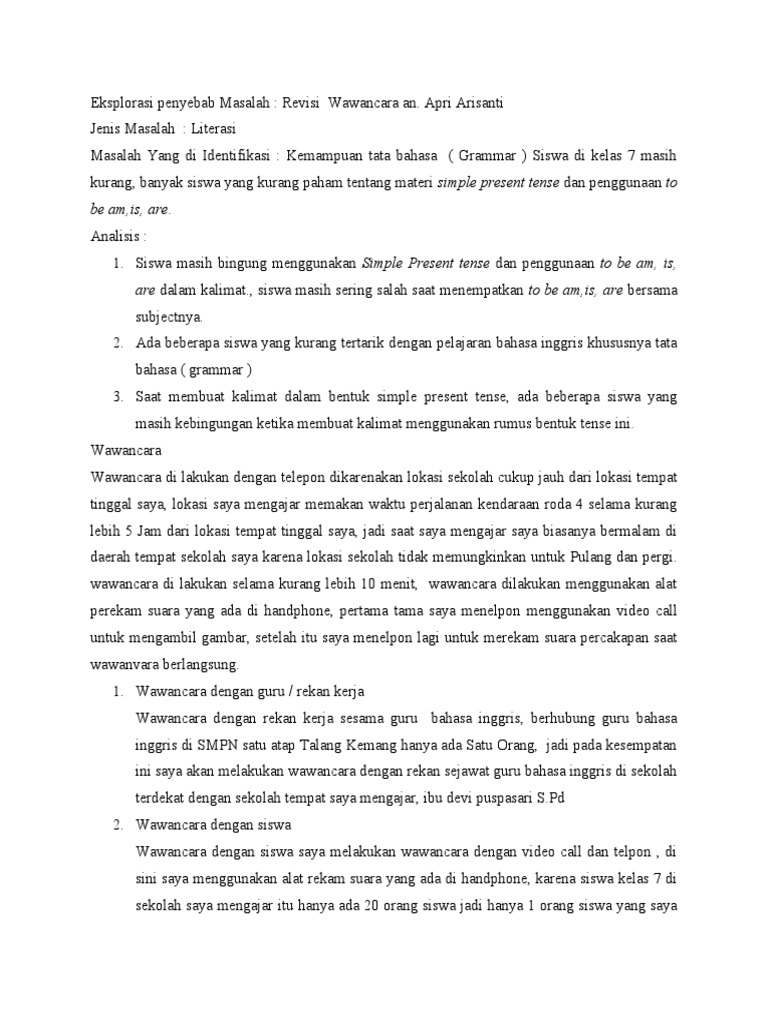 Eksplorasi Penyebab Masalah Wawancara | PDF