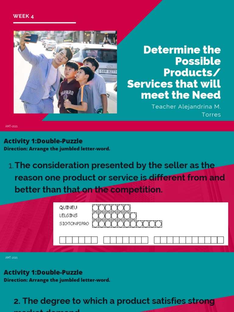 Determine The Possible Products/Services That Will Meet The Need | PDF ...