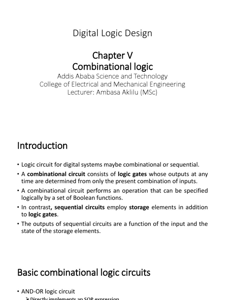 Digital Logic Design Combinational Logic | PDF | Electronic Engineering ...