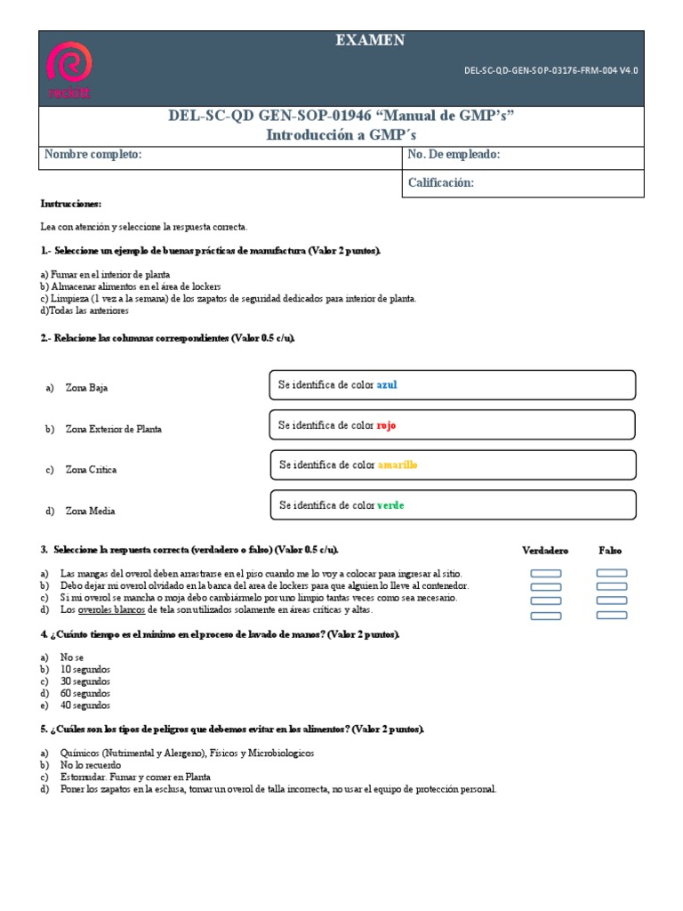 Examen - Introduccion A GMP | PDF