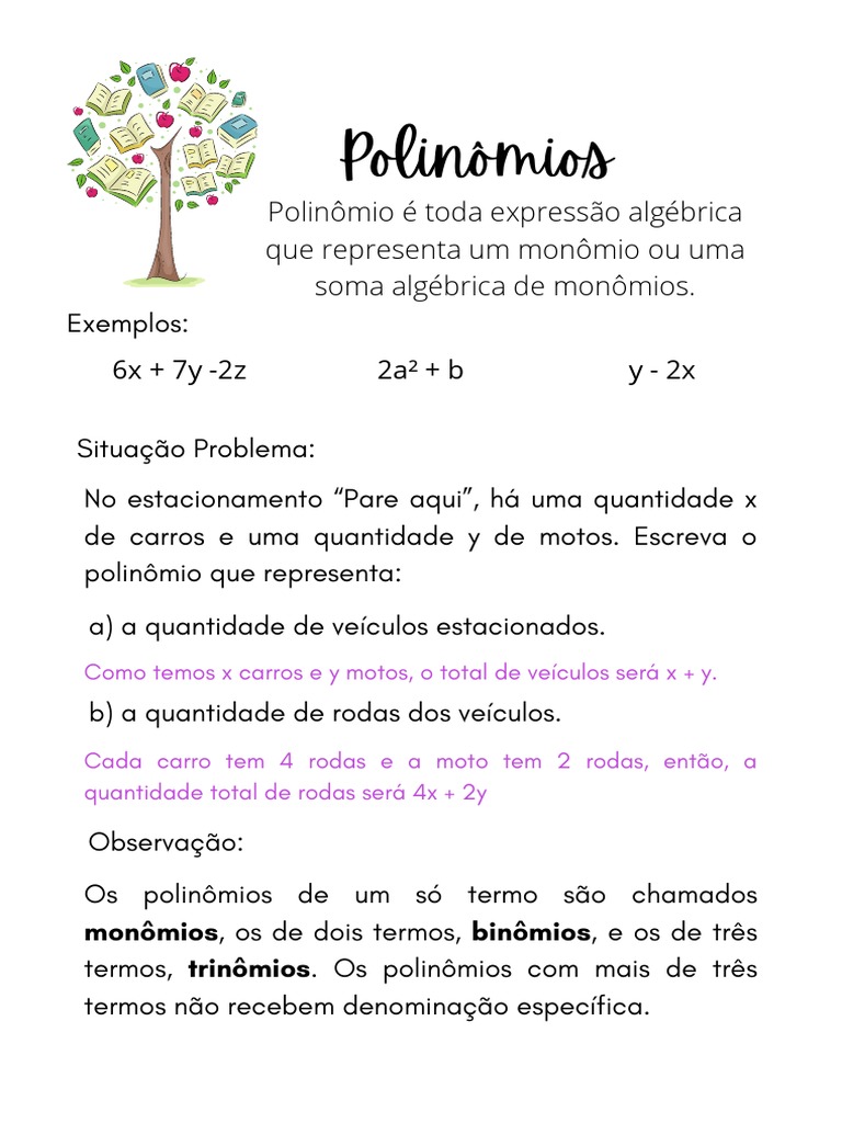 Polinômios: Definição, Exemplos e Operações Básicas | PDF | Análise ...