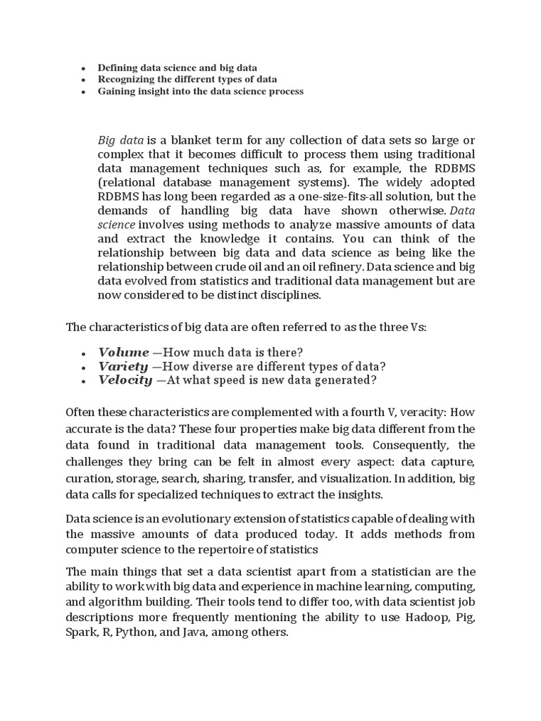 Big Data and Data Science | PDF | Big Data | Data