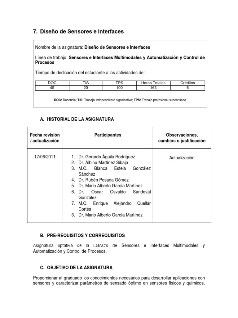 Diseño de Sensores e Interfaces | PDF | Sensor | Evaluación