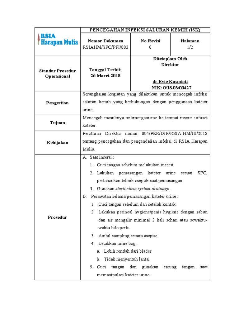 003 - Spo Pencegahan Isk | PDF