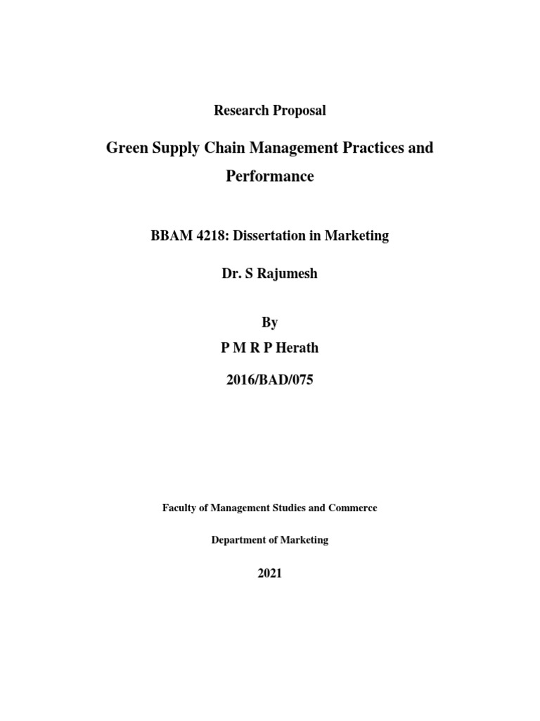 Research Proposal Final | PDF | Supply Chain Management | Lean Manufacturing