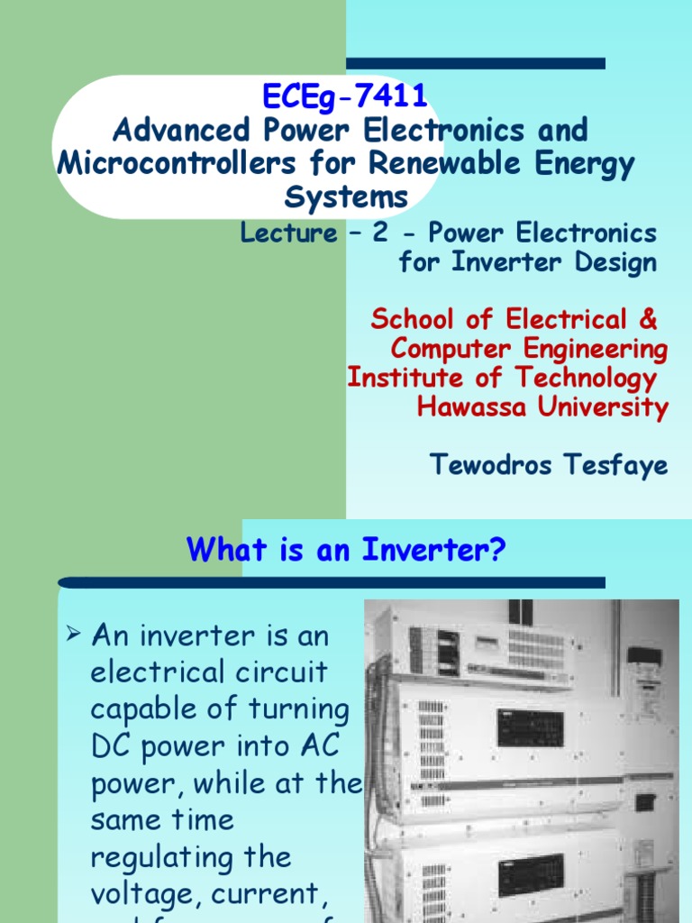 ECEg 7411 Lecture 2 Power Electronics For Inverter Design | PDF | Power ...