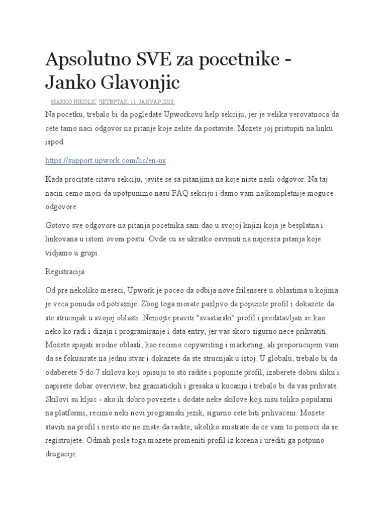 Apsolutno SVE Za Pocetnike | PDF