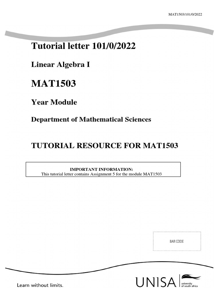 TL101 - MAT1503 - Assignment - 5 | PDF | Plane (Geometry) | Vector Space