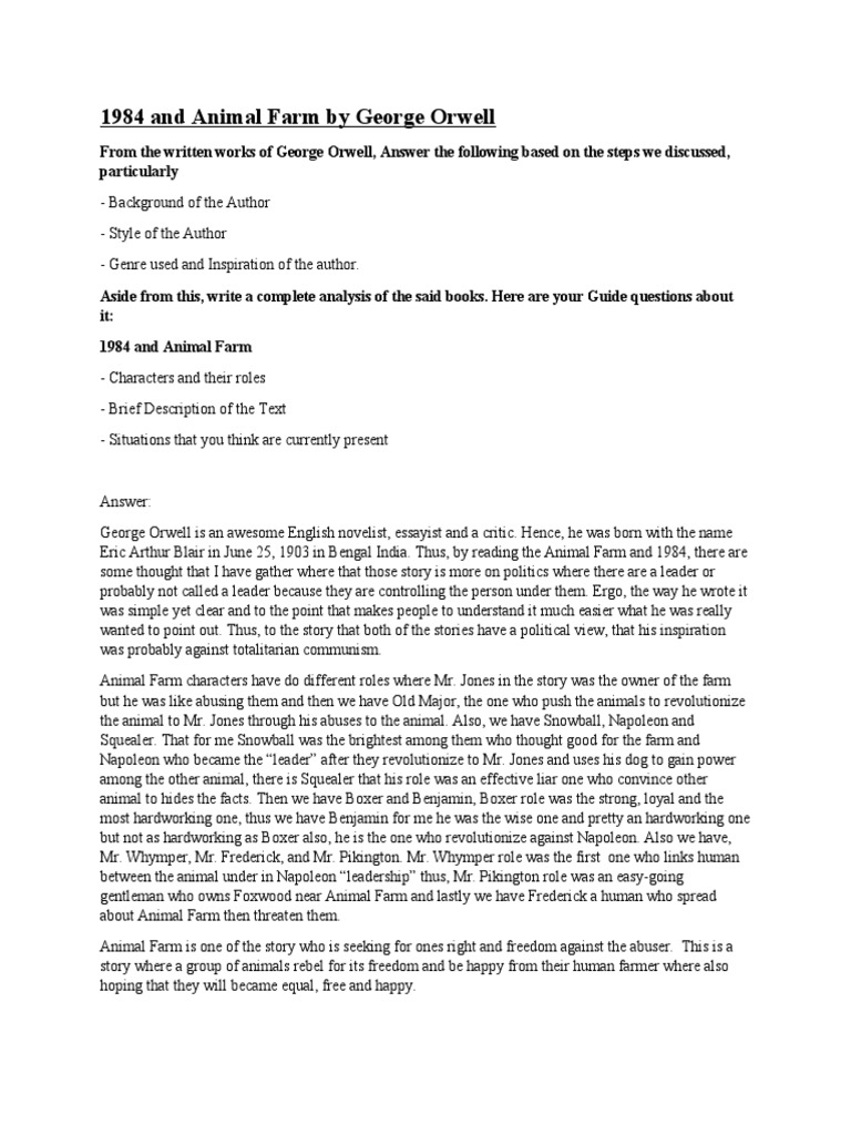 1984 and Animal Farm by George Orwell | PDF