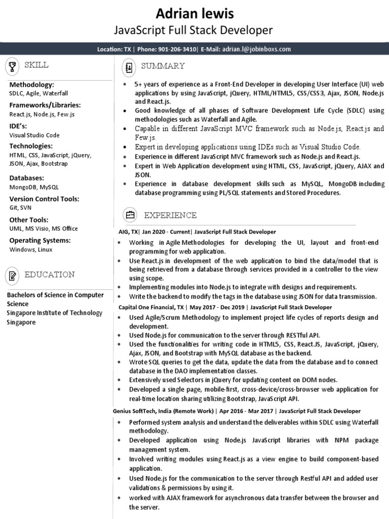 Full Stack Javascript Developer With Expertise In Reactjs Nodejs