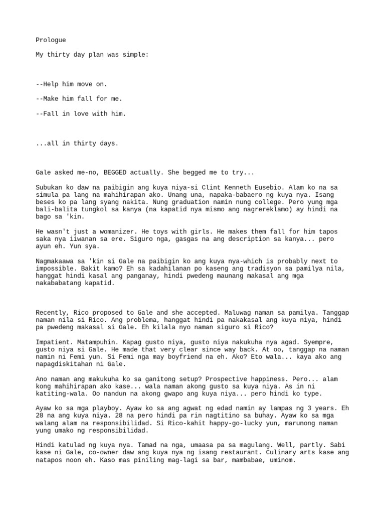 My Thirty Day Plan (COMPLETED) | PDF