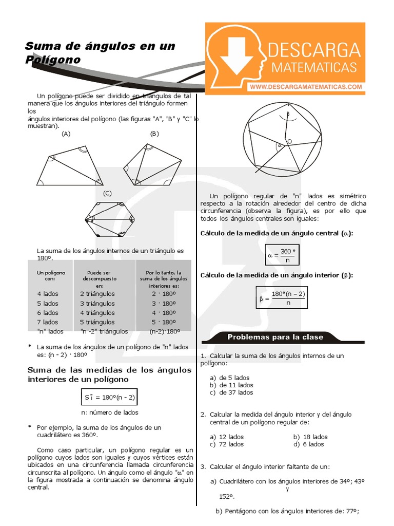 10 Descargar Suma de Ángulos en Un Poligono Primero de Secundaria | PDF | Triángulo | Geometría ...