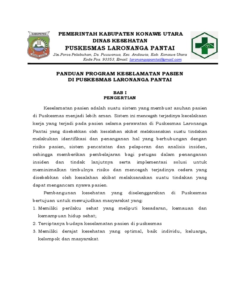 8.1.8 Ep 2 Panduan Program Keselamatan Pasien Di Puskesmas | PDF