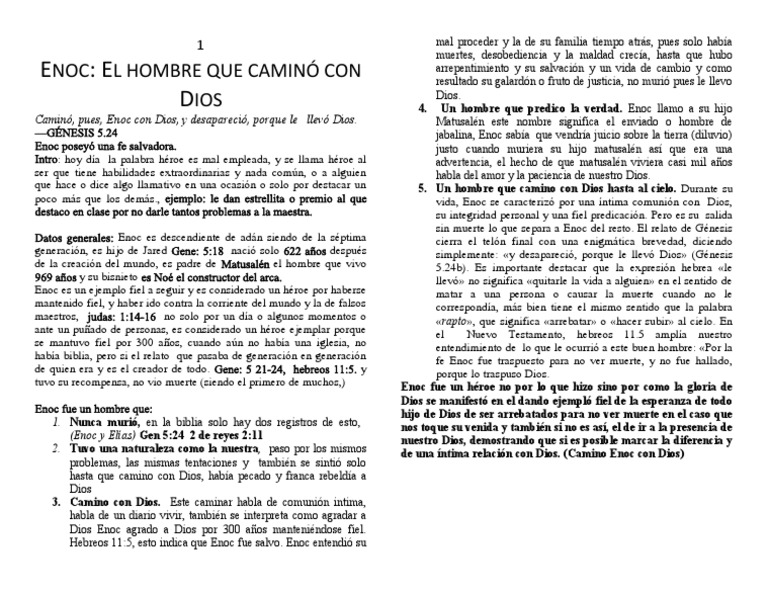 Enoc El Hombre Que Camino Con Dios | PDF | Biblia | Noé