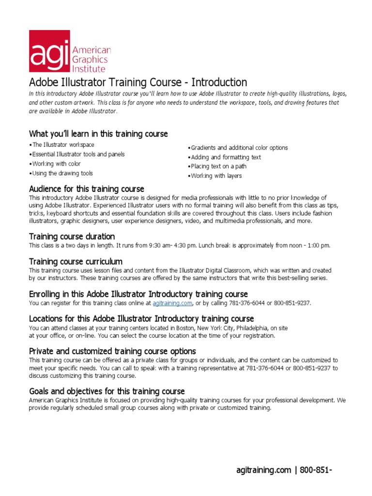 Adobe Illustrator Training Course - Introduction | Download Free PDF ...
