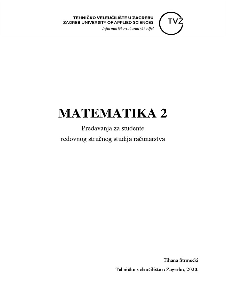 Matematika 2 - Predavanja (RAC) - 2020 | PDF