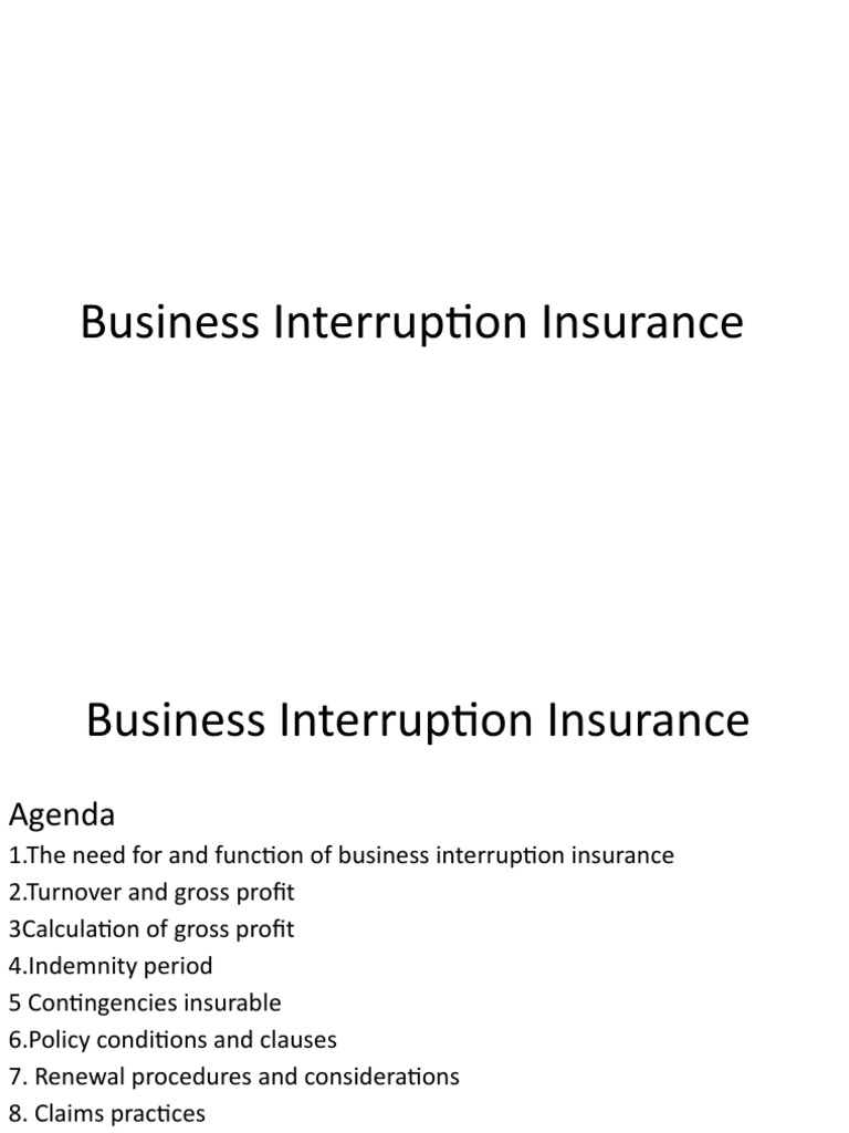 Busness Interruption Insurance October 2012 | PDF | Insurance | Revenue