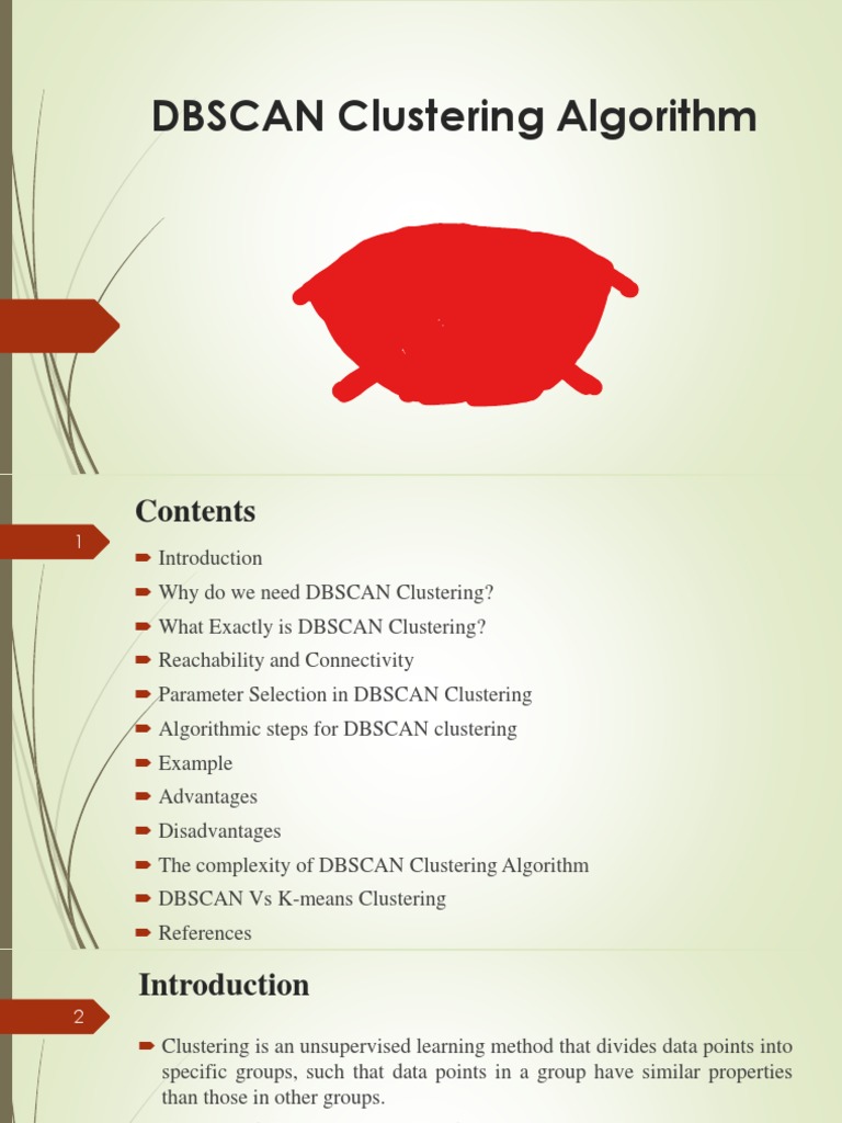 DBSCAN Clustering Algorithm: Presented by | PDF | Cluster Analysis | Statistical Classification