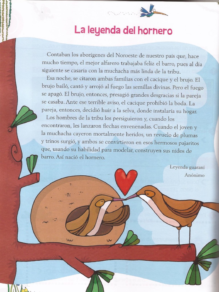 La Leyenda Del Hornero. Leyenda Guaraní | PDF