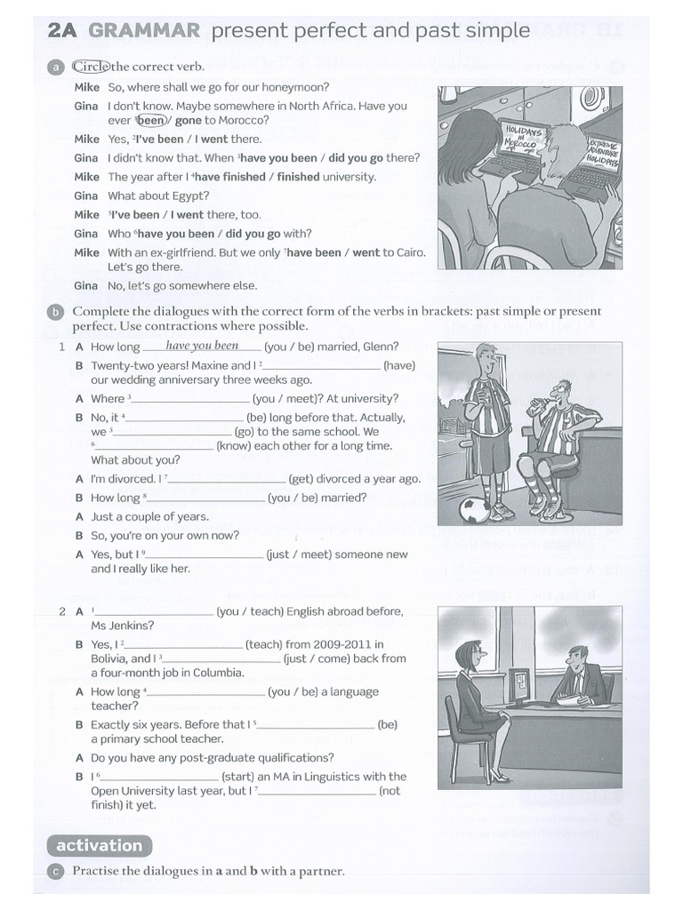 2A GRAMMAR Present Perfect & Past Simple | PDF