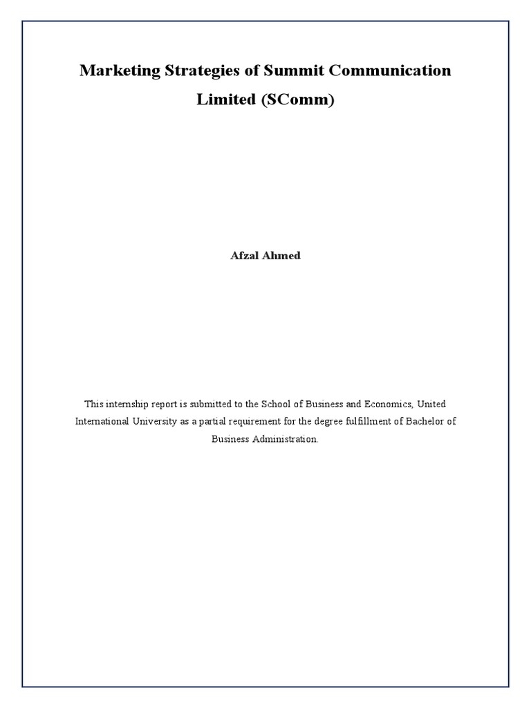 Marketing Strategies of Summit Communication Limited (SComm) | PDF ...