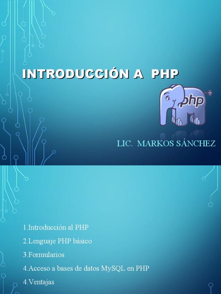 Presentación PHP en Power Point | PDF | Php | Redes