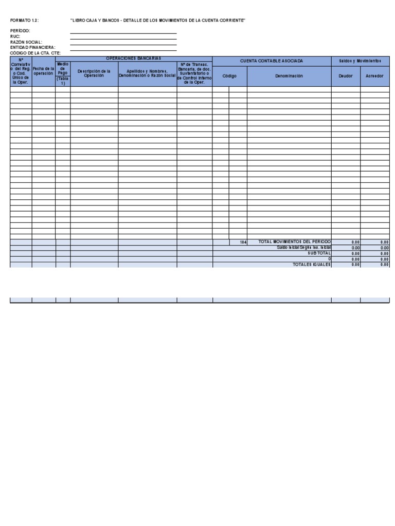 Formato 1.2 Libro Banco | PDF