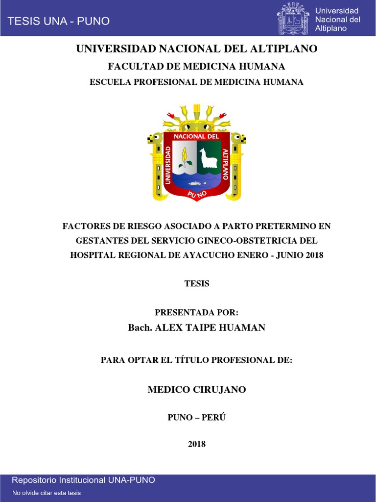 Taipe Huaman Alex | PDF | Parto prematuro | Parto