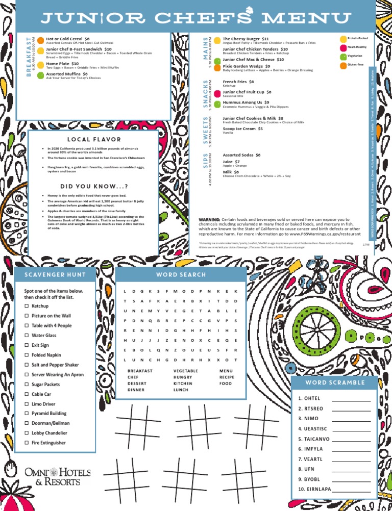 Kids' Menu and Fun Activities Guide | PDF | Muffin | Foods