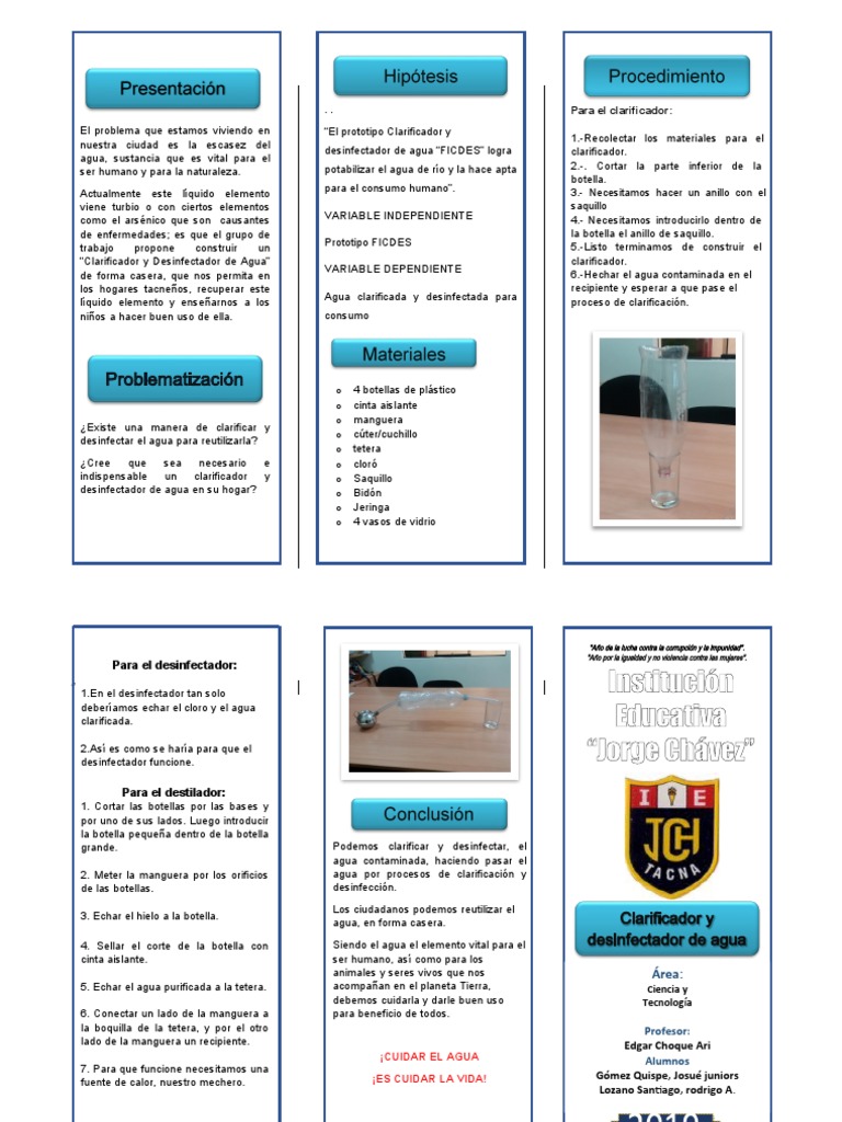 Triptico Feria de Ciencias | PDF | Agua | Botella