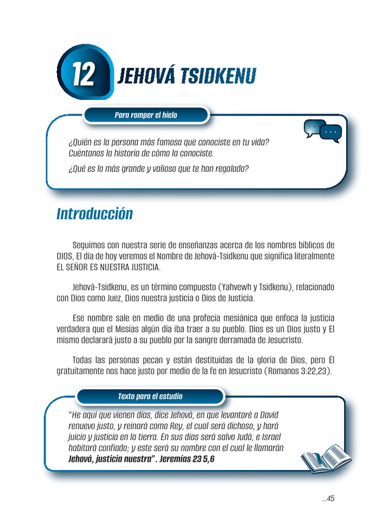 Jehová-Tsidkenu: Justicia de Dios | PDF | Pecado | Mesías