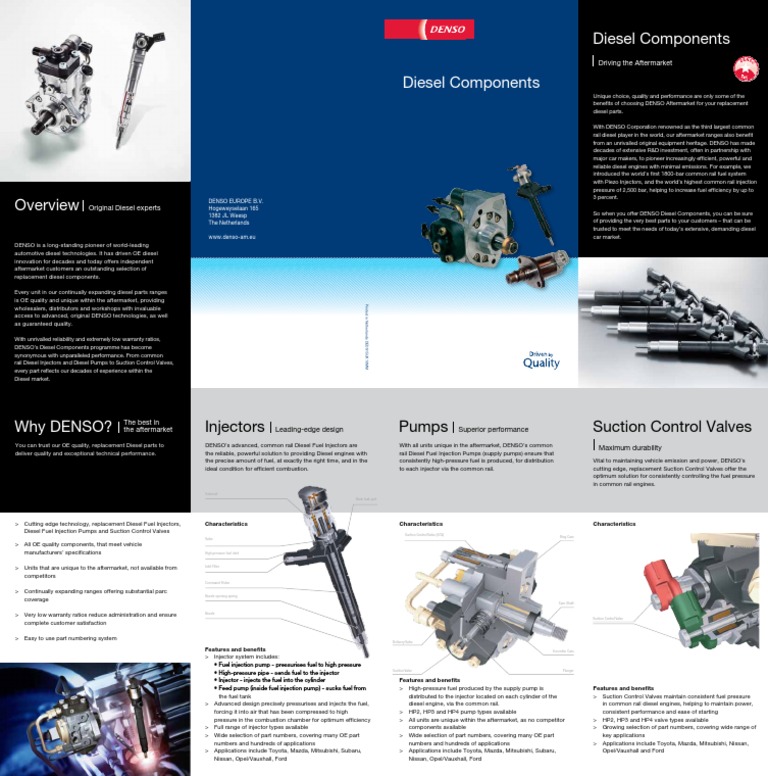 DENSO Diesel Leaflet EN | PDF | Fuel Injection | Diesel Engine