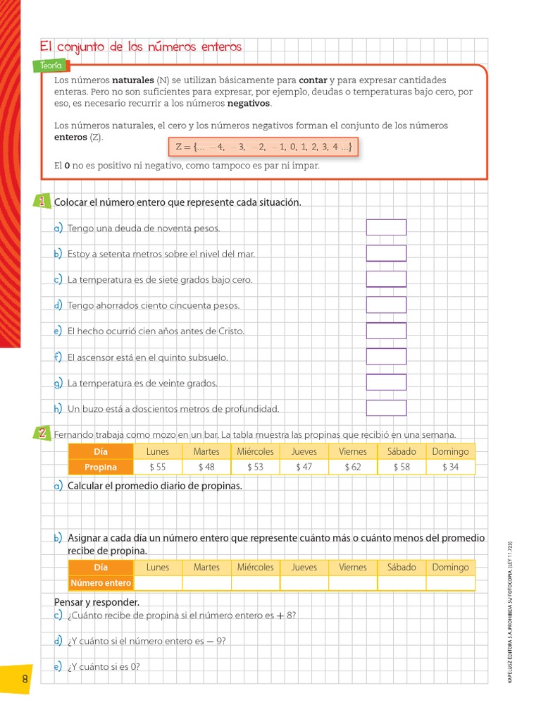 Numeros Enteros | PDF | Entero | Matemáticas Numeros Enteros | PDF | Entero | Matemáticas