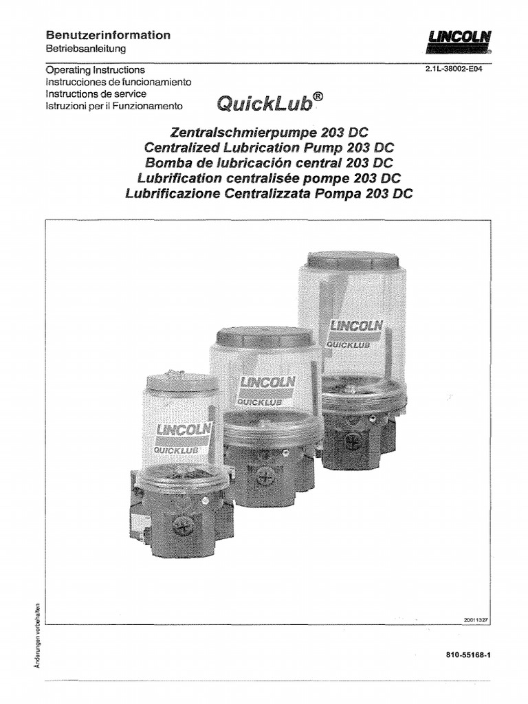 Lincoln Centralized Lubrication System | Download Free PDF | Pump | Valve