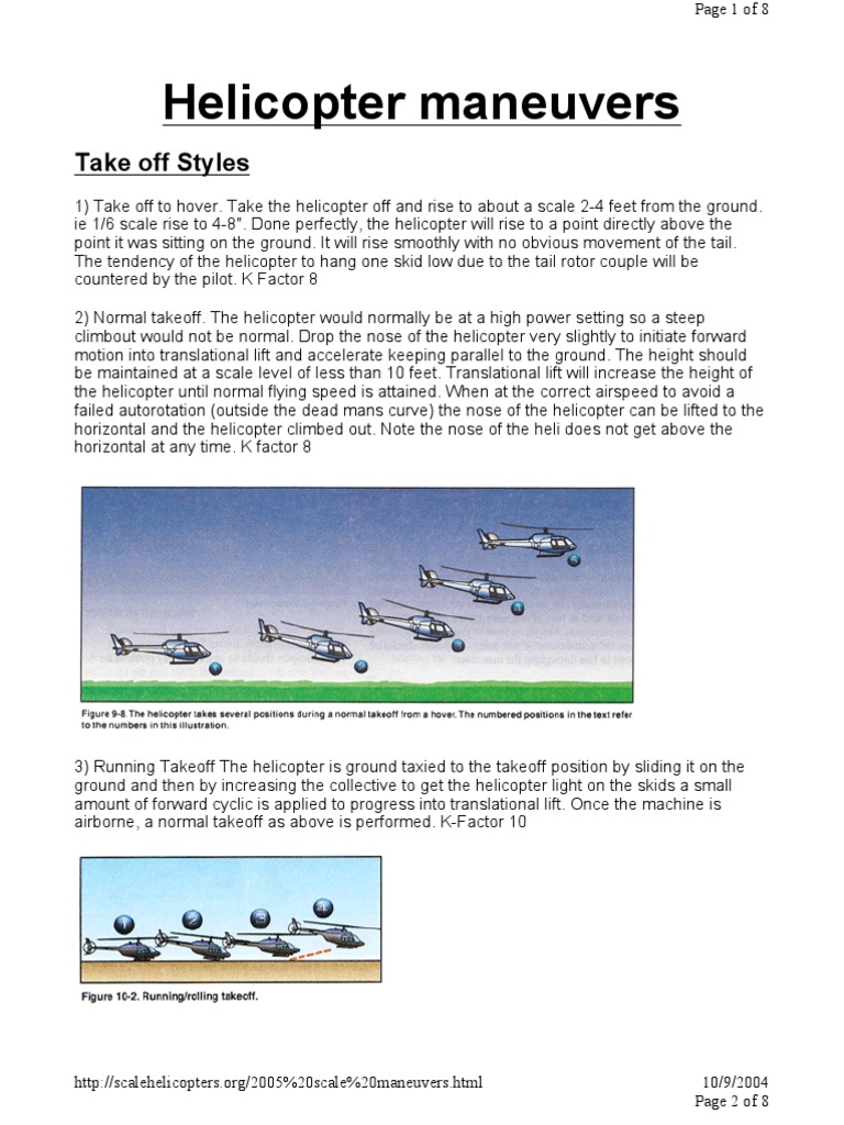 Helicopter Takeoff and Landing Techniques | PDF | Helicopter | Takeoff