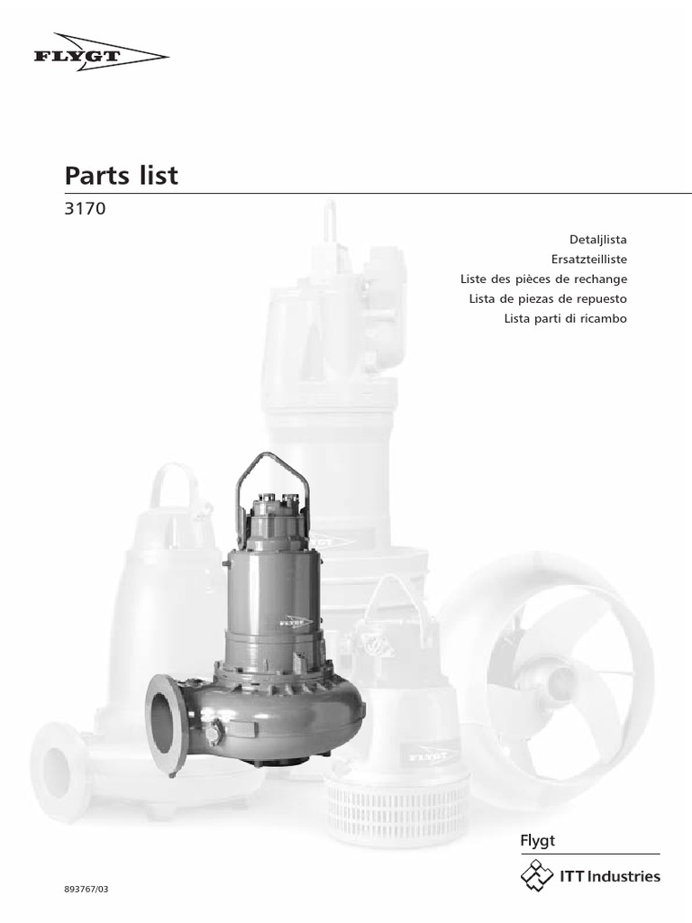 PARTS LIST BBA 3170 Flygt | PDF