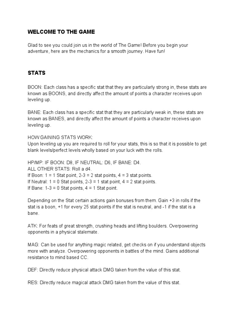 The Game Mechanics | PDF