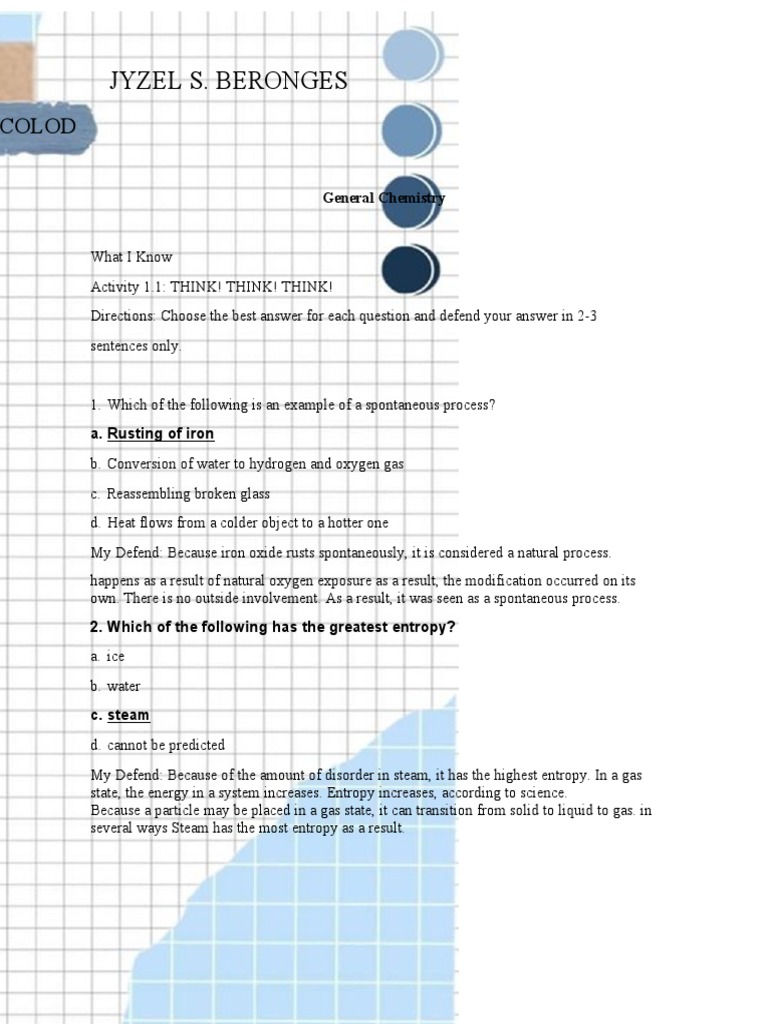 Chemistry for High School Students | PDF | Entropy | Chemical Reactions