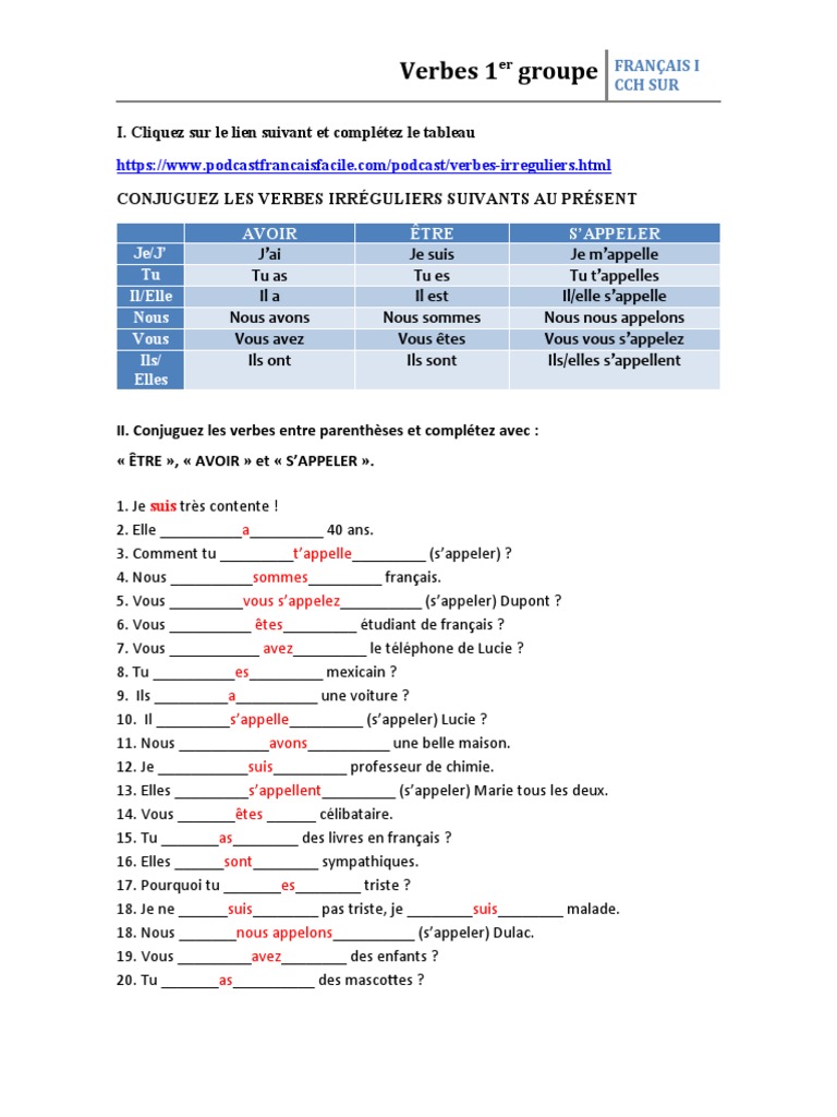 Exercices sur les verbes du 1er groupe | PDF | Échecs | Théorie (échecs)